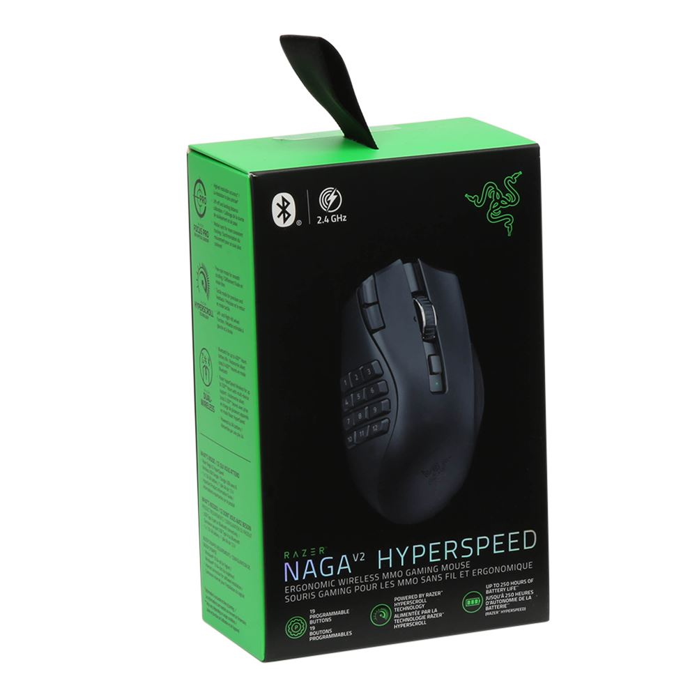 Razer Naga V2 Wireless MMO Gaming Mouse - Black - Micro Center