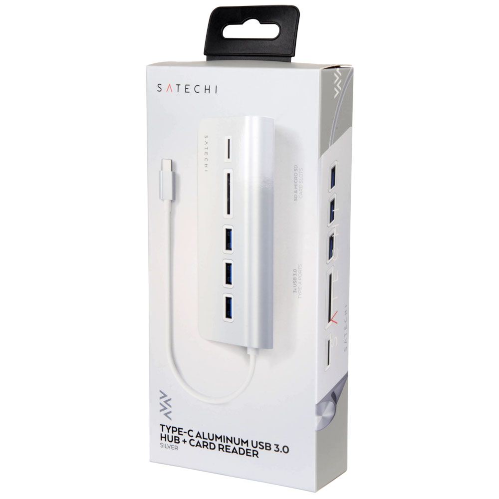 Satechi Type-C Aluminum USB 3.0 Hub & Card Reader - Micro Center