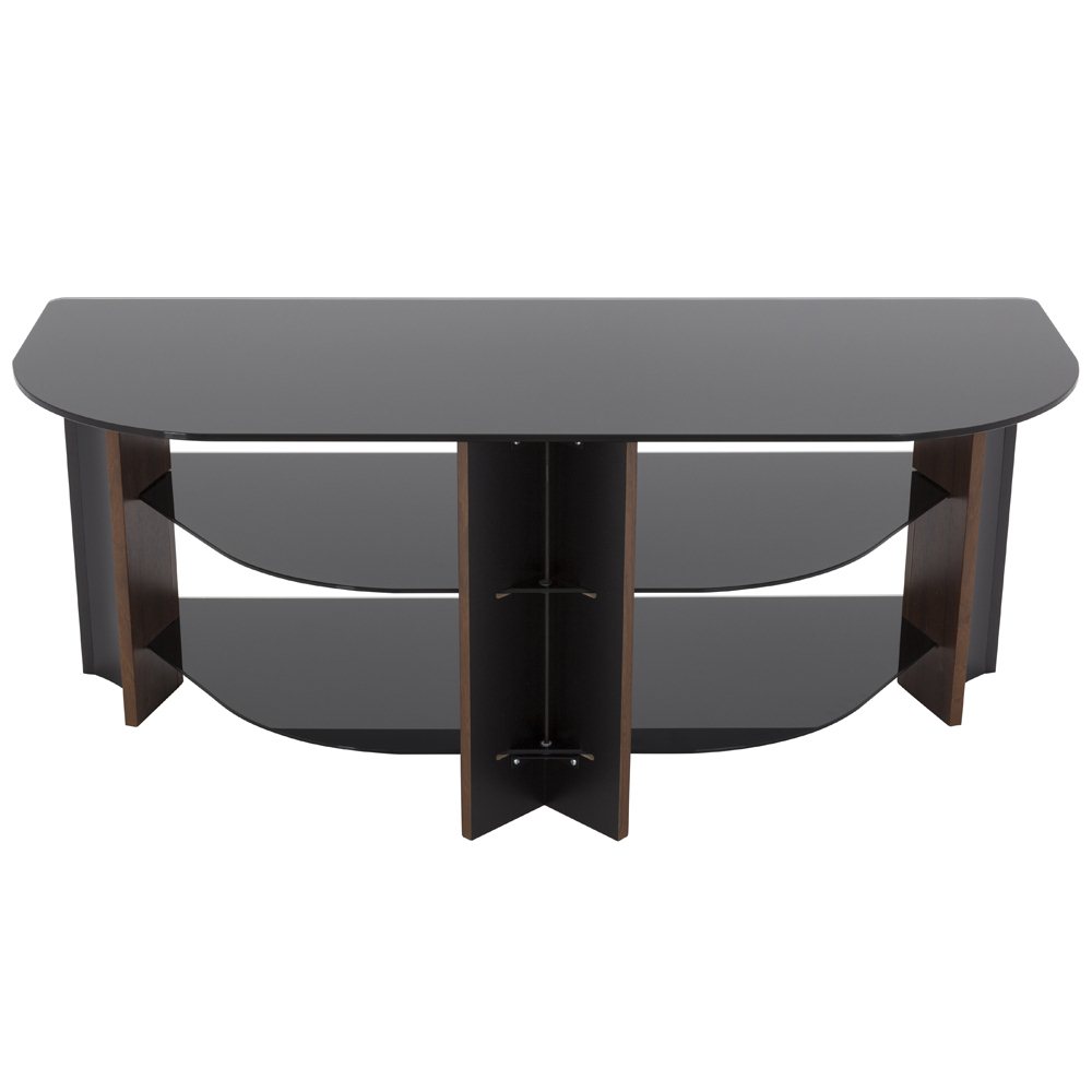 AVF TV Stand for TVs up to 55 inch. Walnut and Black Glass - Micro Center