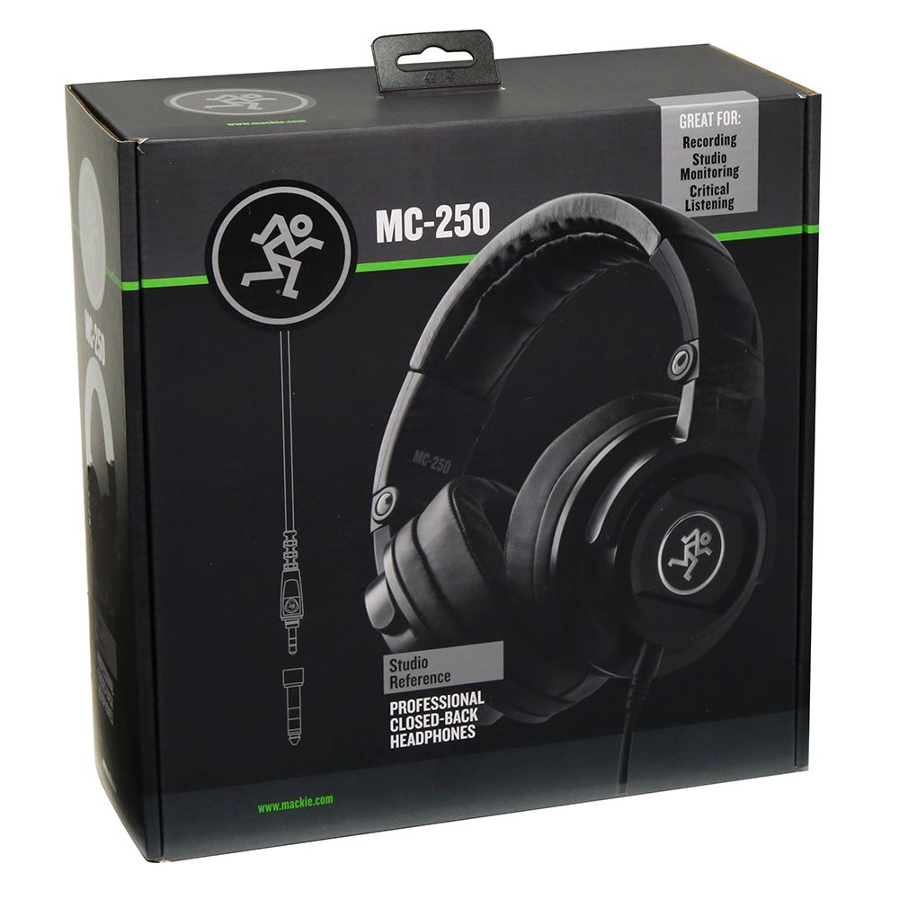 Mackie MC-250 Closed-Back Over-Ear Reference Wired Headphones - Black ...