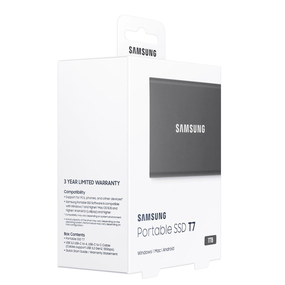 Samsung T7 Portable SSD 1TB USB 3.2 Gen 2 External Solid State Drive Up ...