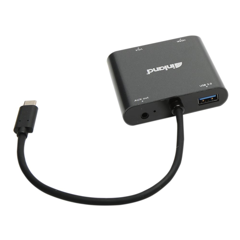 Micro Center - Inland USB-C Hub with 4K HDMI, VGA, USB 3.0 and 3.5mm ...