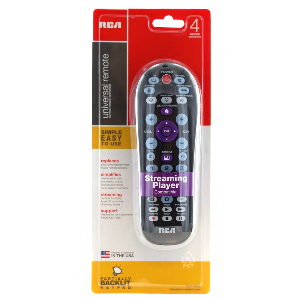 RCA 4 device universal remote control with streaming - Micro Center