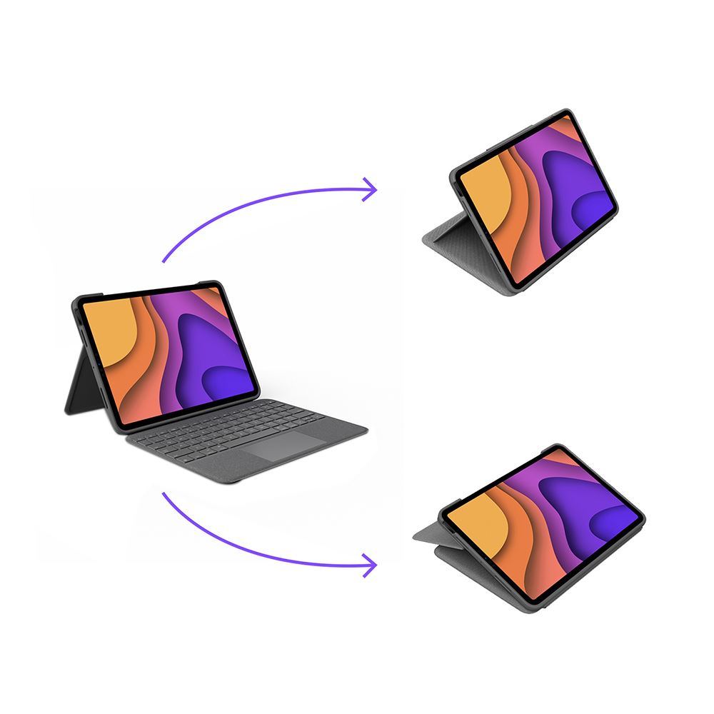 Logitech Folio Touch Keyboard Case (Gray) for iPad Air 11-inch (M2 ...