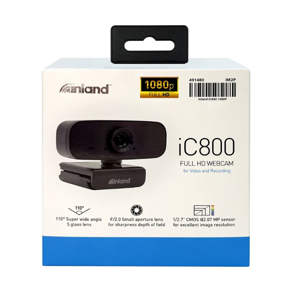 Inland iC800 1080P Webcam with Built-in Microphone - Micro Center