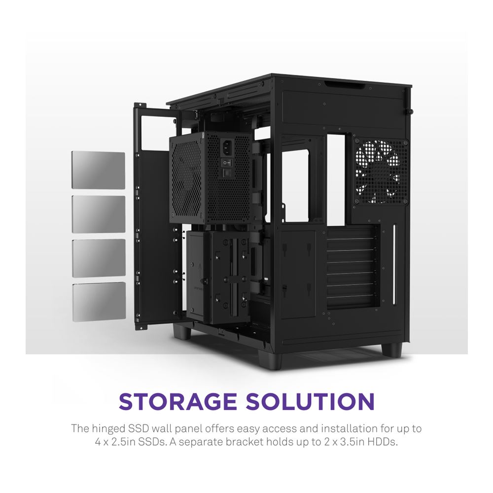 NZXT H9 Flow Tempered Glass ATX Mid-Tower Computer Case - Black - Micro ...