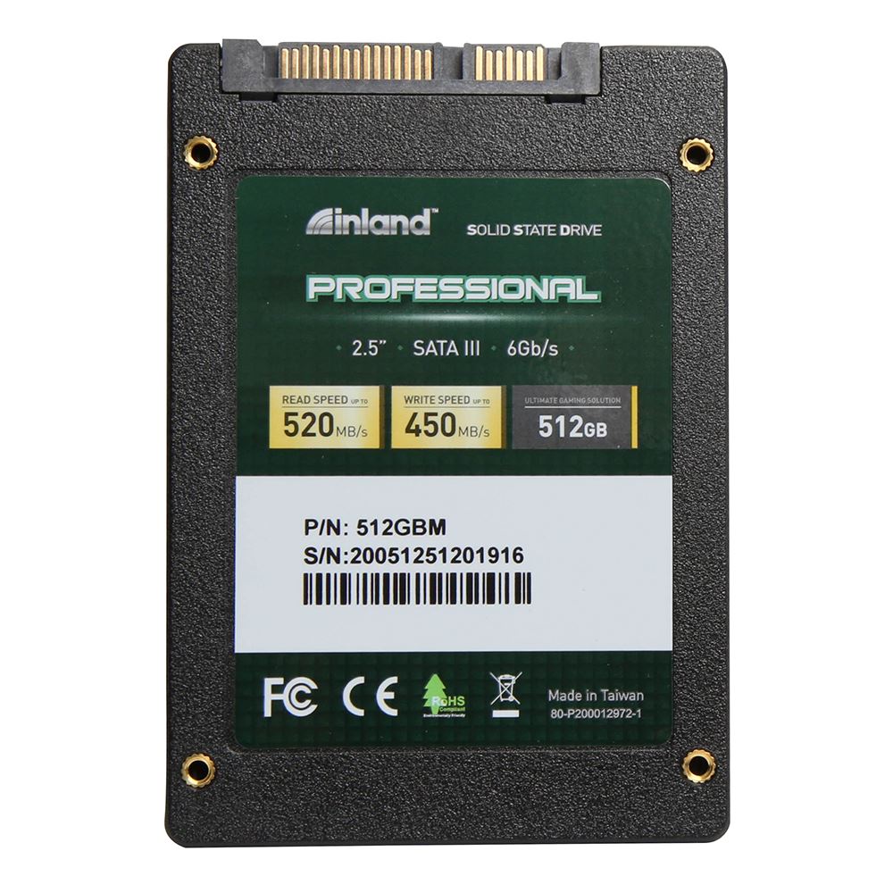 Inland Professional 512GB SSD 3D TLC NAND SATA 3.0 6 GBps 2.5 Inch 7mm ...