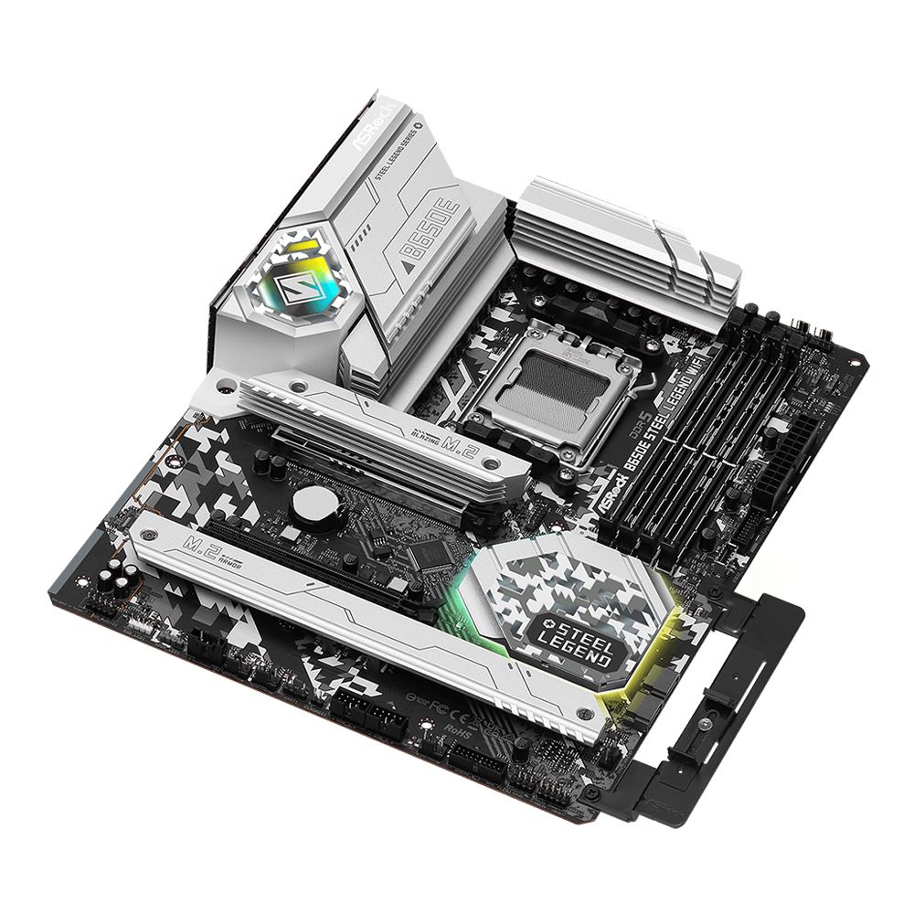 ASRock B650E Steel Legend WiFi AMD AM5 ATX Motherboard - Micro Center