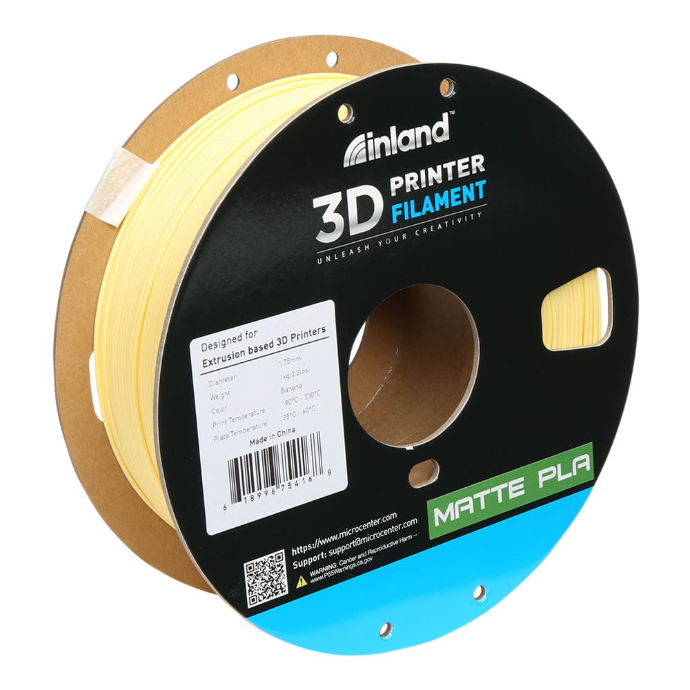 Inland 1.75mm PLA 3D Printer Filament 1kg (2.2 lbs) Cardboard Spool ...