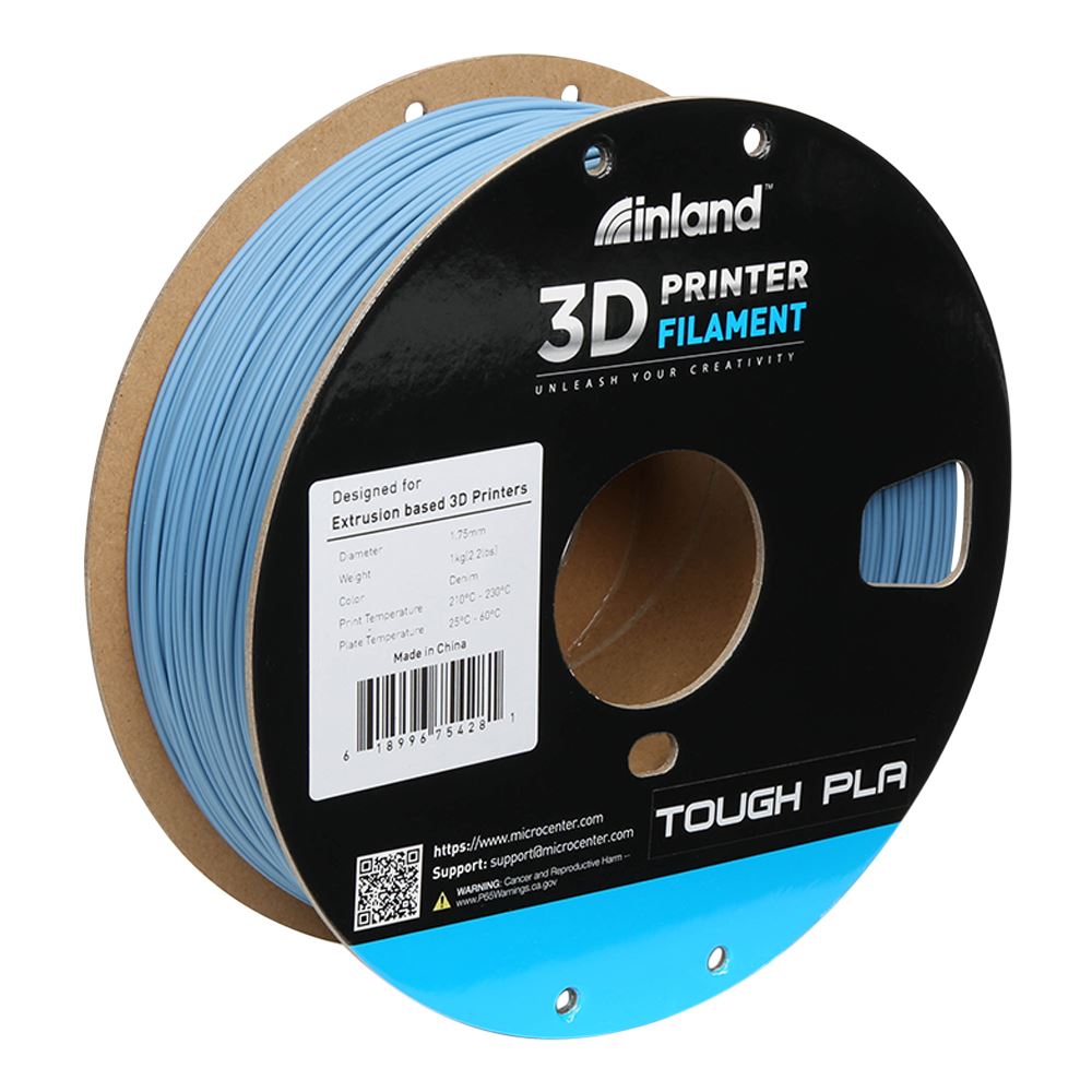 Inland 1.75mm Denim Tough PLA 3D Printer Filament - 1kg Spool (2.2 lbs ...