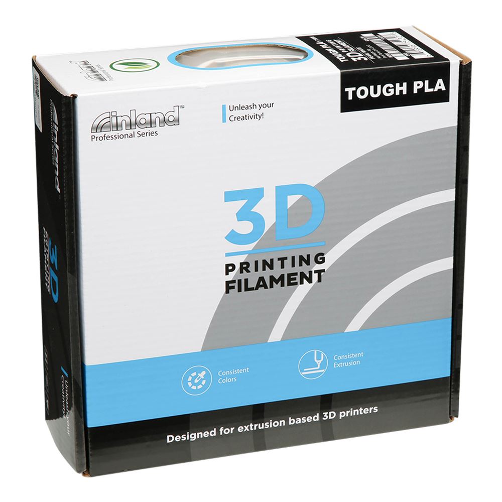 Inland 1.75mm Pearl White Tough PLA 3D Printer Filament - 1kg Spool (2. ...