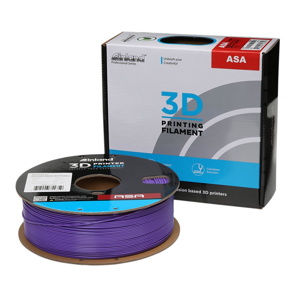 Inland 1.75mm Purple ASA 3D Printer Filament - 1kg Spool (2.2 lbs ...