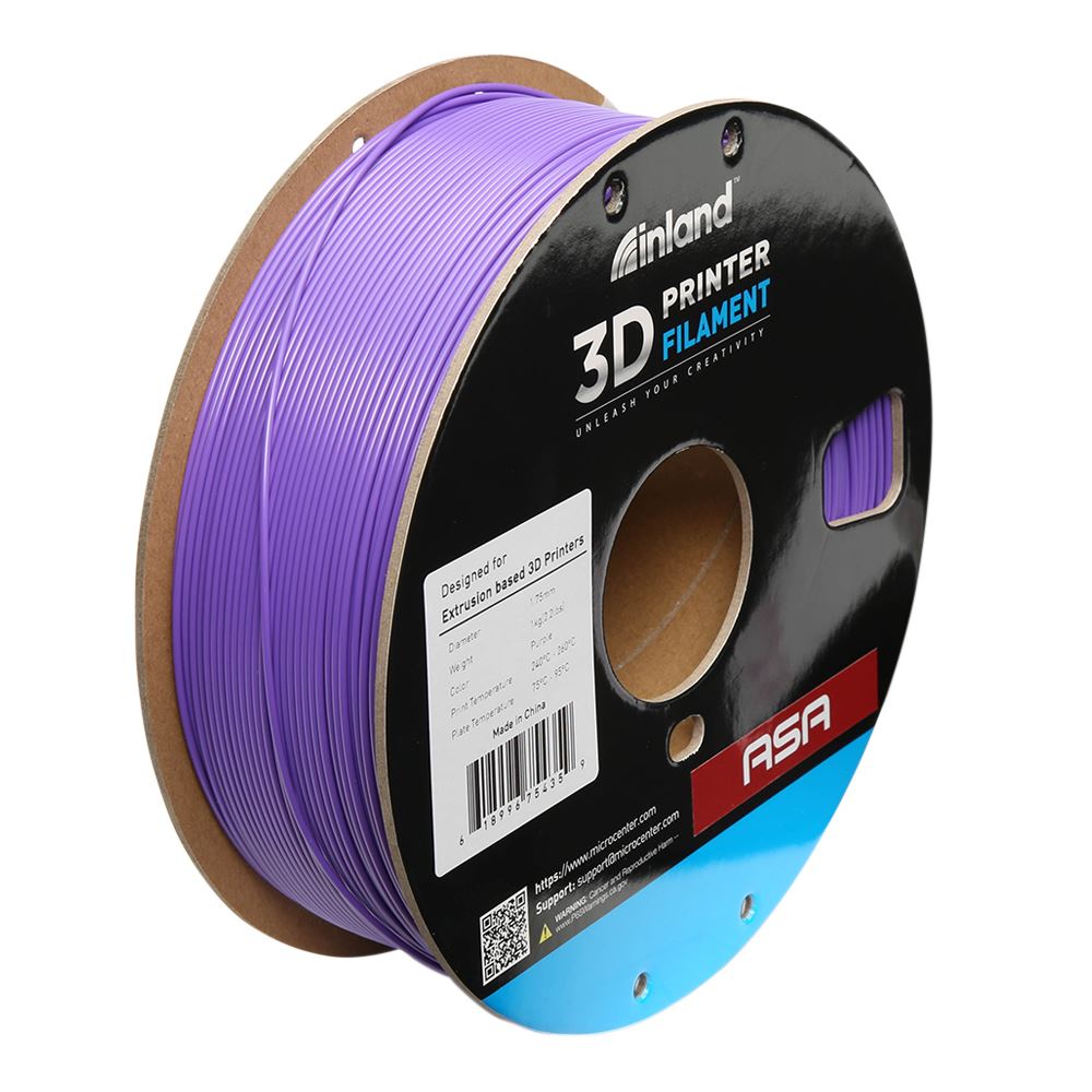 Inland 1.75mm Purple ASA 3D Printer Filament - 1kg Spool (2.2 lbs ...