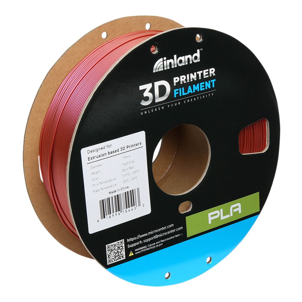 Inland 1.75mm PLA Shimmer 3D Printer Filament 1.0 kg (2.2 lbs.) Spool ...