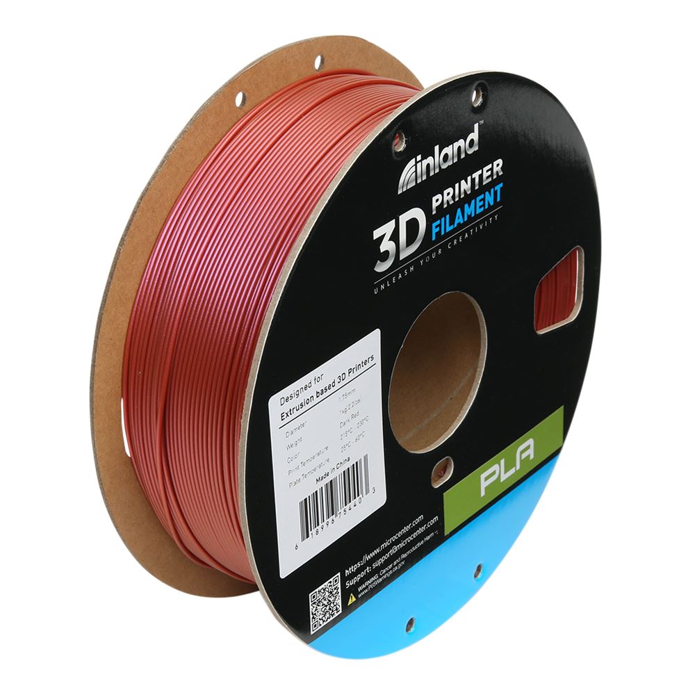 Inland 1.75mm PLA Shimmer 3D Printer Filament 1.0 kg (2.2 lbs.) Spool ...