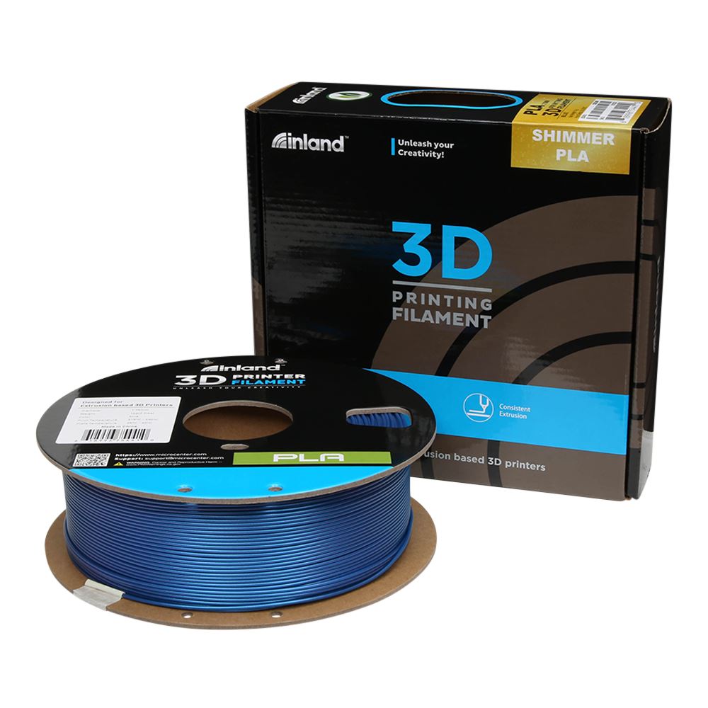 Inland Shimmer 1.75mm Blue PLA 3D Printer Filament - 1kg Spool (2.2 lbs ...
