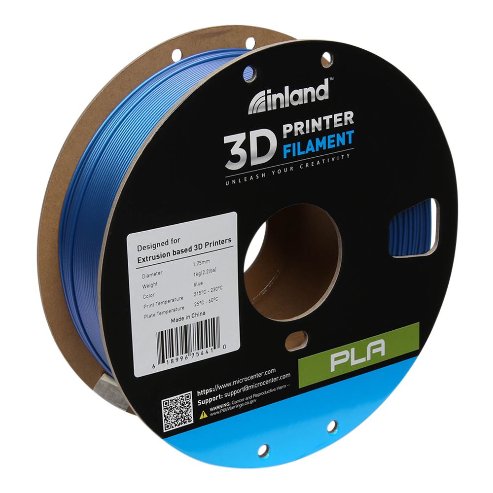 Inland Shimmer 1.75mm Blue PLA 3D Printer Filament - 1kg Spool (2.2 lbs ...