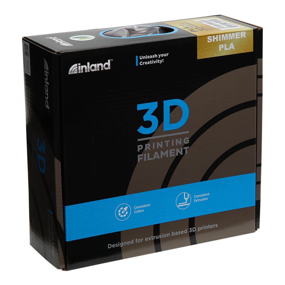 Inland Shimmer 1.75mm Dark Gray PLA 3D Printer Filament - 1kg Spool (2. ...