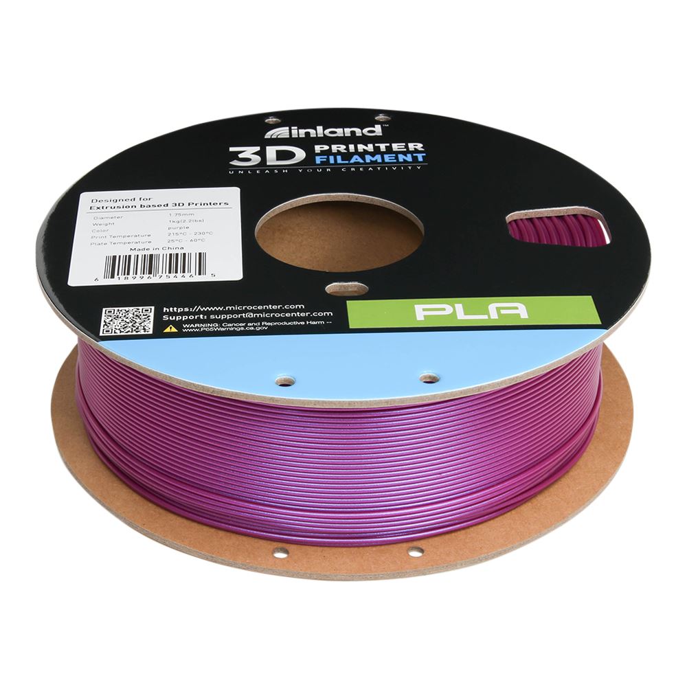 Inland Shimmer 1.75mm Purple PLA 3D Printer Filament - 1kg Spool (2.2 ...