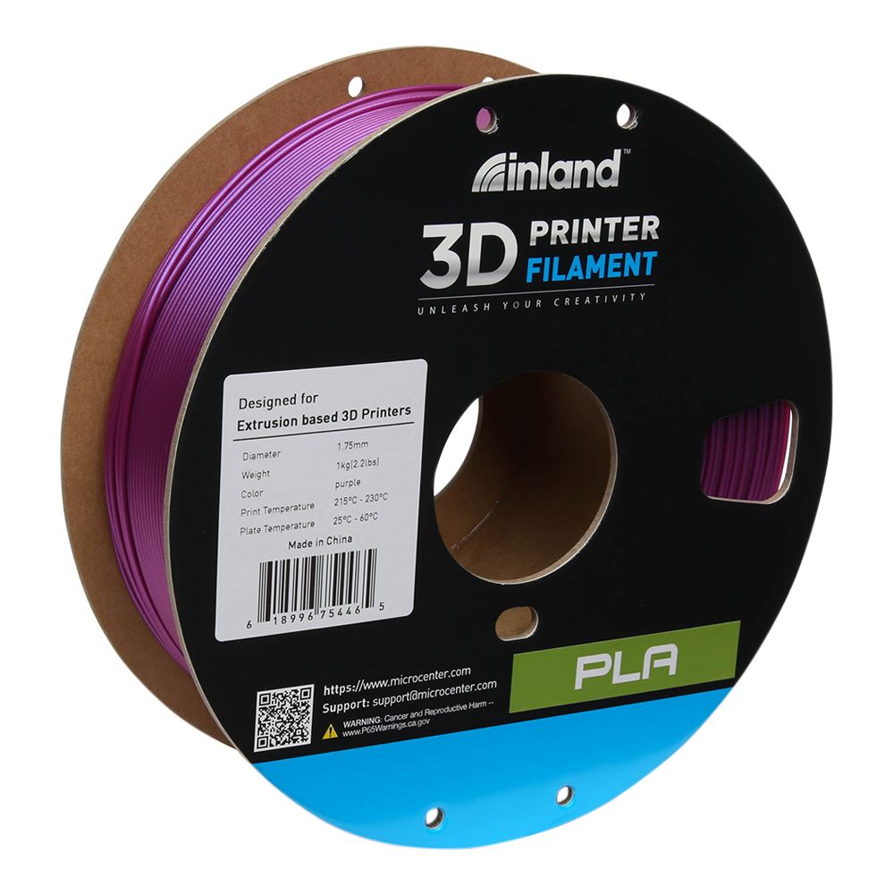 Inland Shimmer 1.75mm Purple PLA 3D Printer Filament - 1kg Spool (2.2 ...