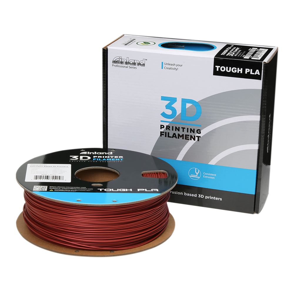 Inland 1.75mm Metallic Dark Red Tough PLA 3D Printer Filament - 1kg ...