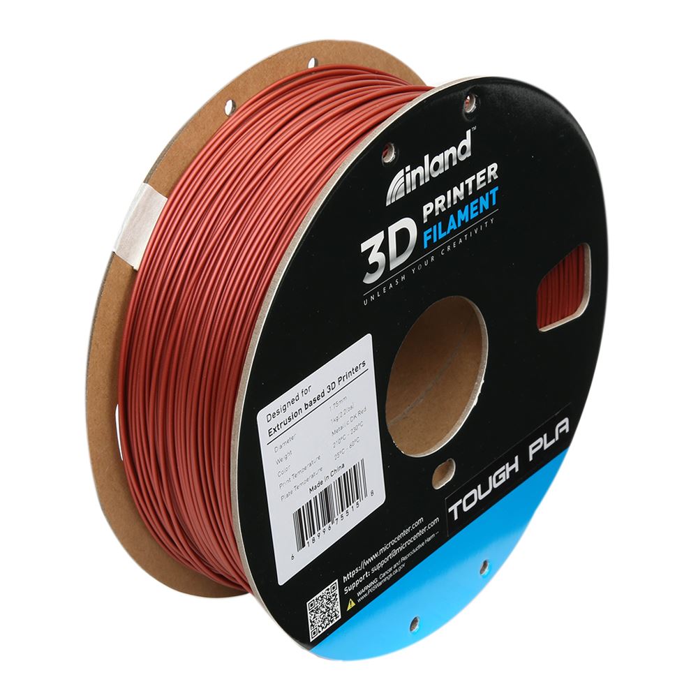 Inland 1.75mm Metallic Dark Red Tough PLA 3D Printer Filament - 1kg ...