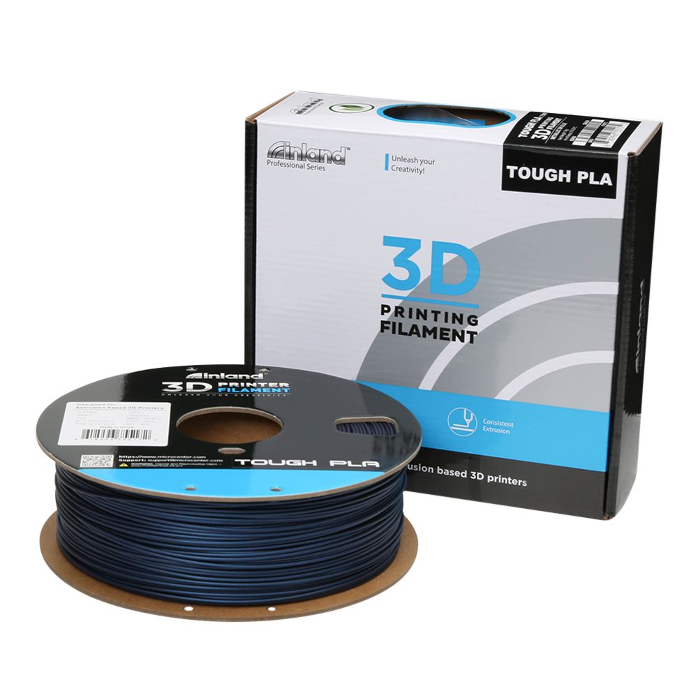 Inland 1.75mm Metallic Blue Tough PLA 3D Printer Filament - 1kg Spool ...