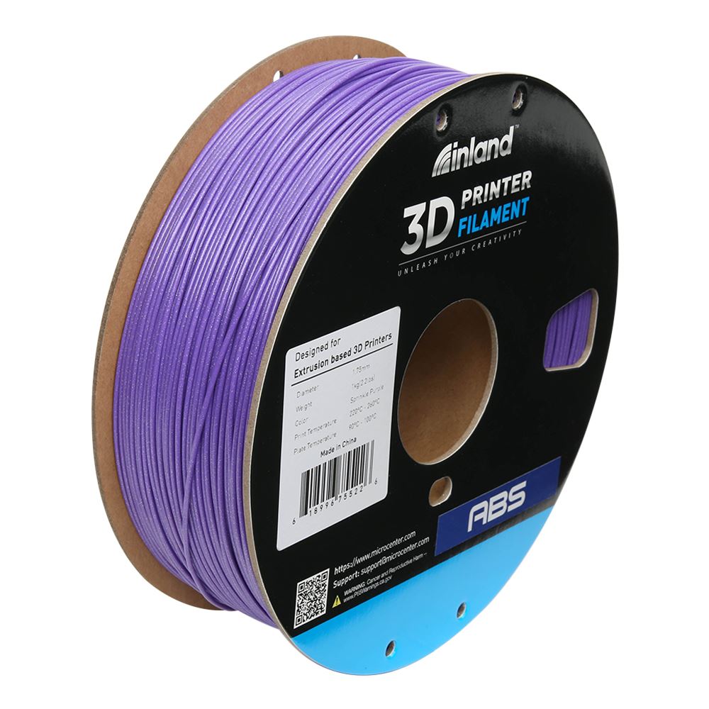 Inland 1.75mm Sparkle Purple ABS 3D Printer Filament - 1kg Spool (2.2 ...