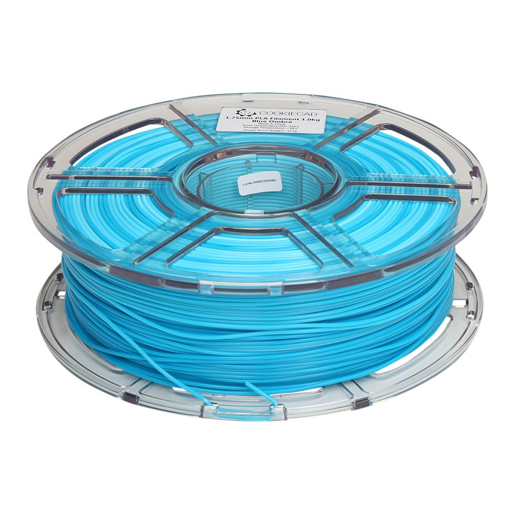 Cookiecad 1.75mm PLA Silk 3D Printer Filament Dual Color Color 1.0 kg (2.2 lbs.) Spool - Blue ...