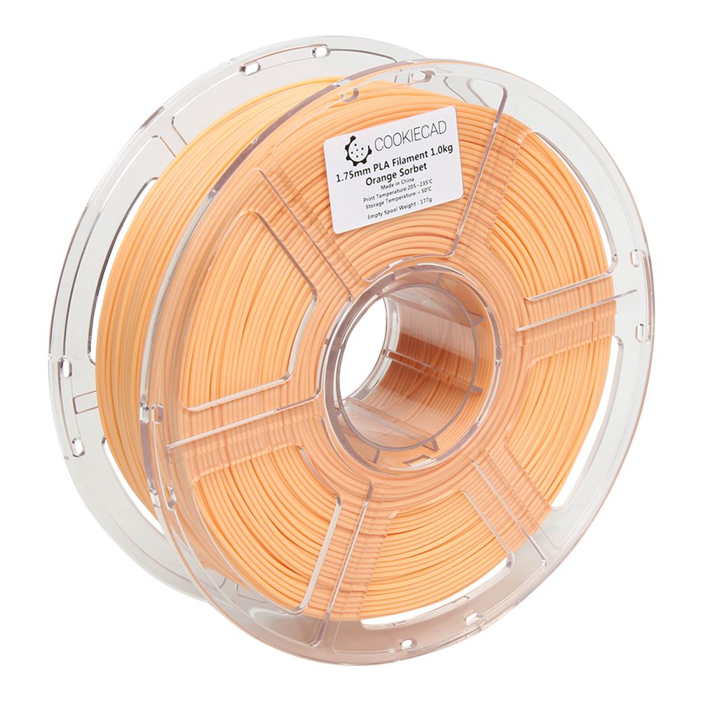 Cookiecad 1.75mm Orange Sorbet PLA 3D Printer Filament - 1kg Spool (2.2 ...