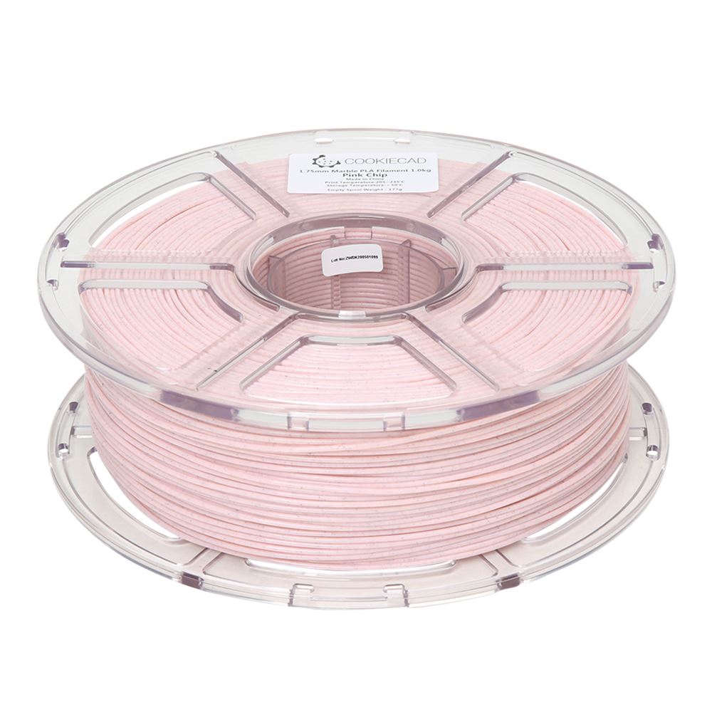 Cookiecad 1.75mm Pink Chip (Pink Marble) PLA 3D Printer Filament - 1kg ...