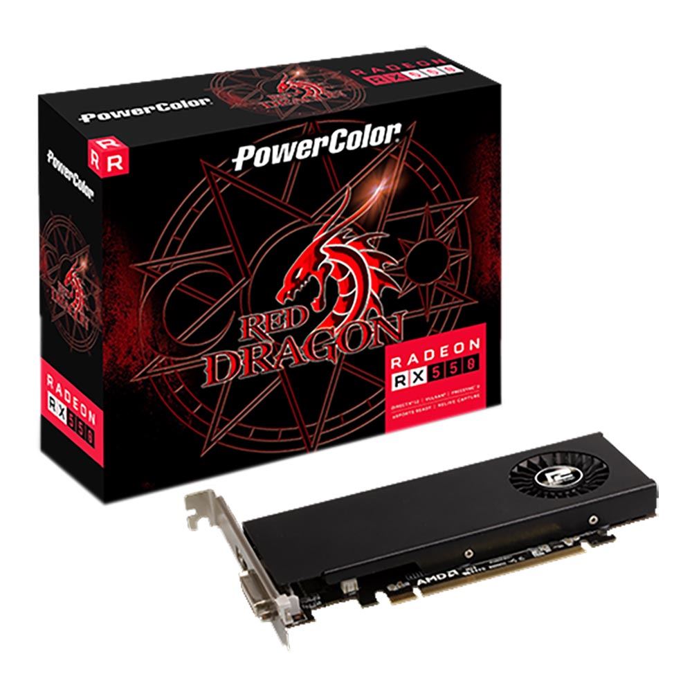 PowerColor AMD Radeon RX 550 Red Dragon Low Profile Single Fan 4GB ...