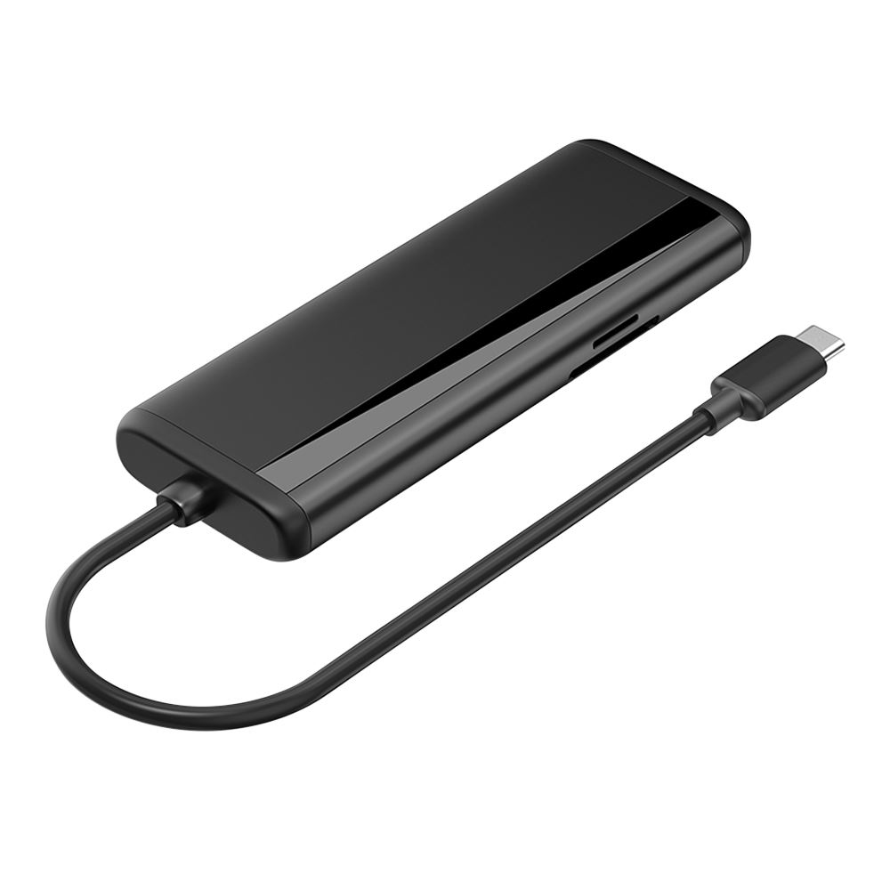 Inland Aluminum 8K USB3.1 C MST 8-in-1 Travel Hub - Micro Center