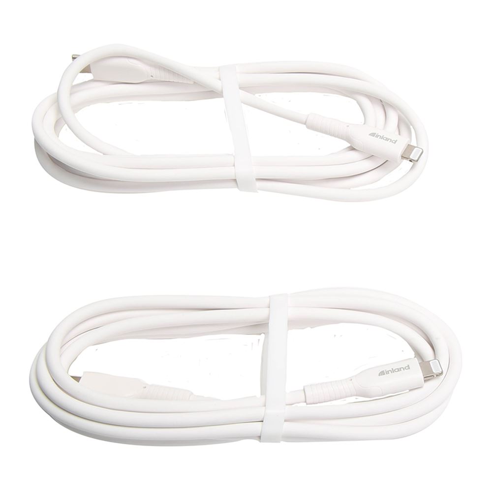 Inland 6ft USB-C to Lightning Cable - White 2 Pack - Micro Center