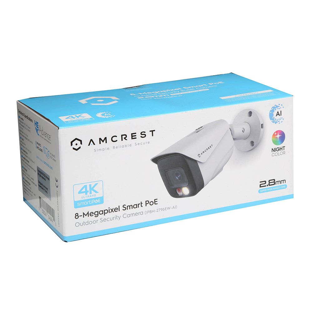 Amcrest Ultra HD Bullet Security Camera; Indoor/Outdoor; 4k Resolution ...