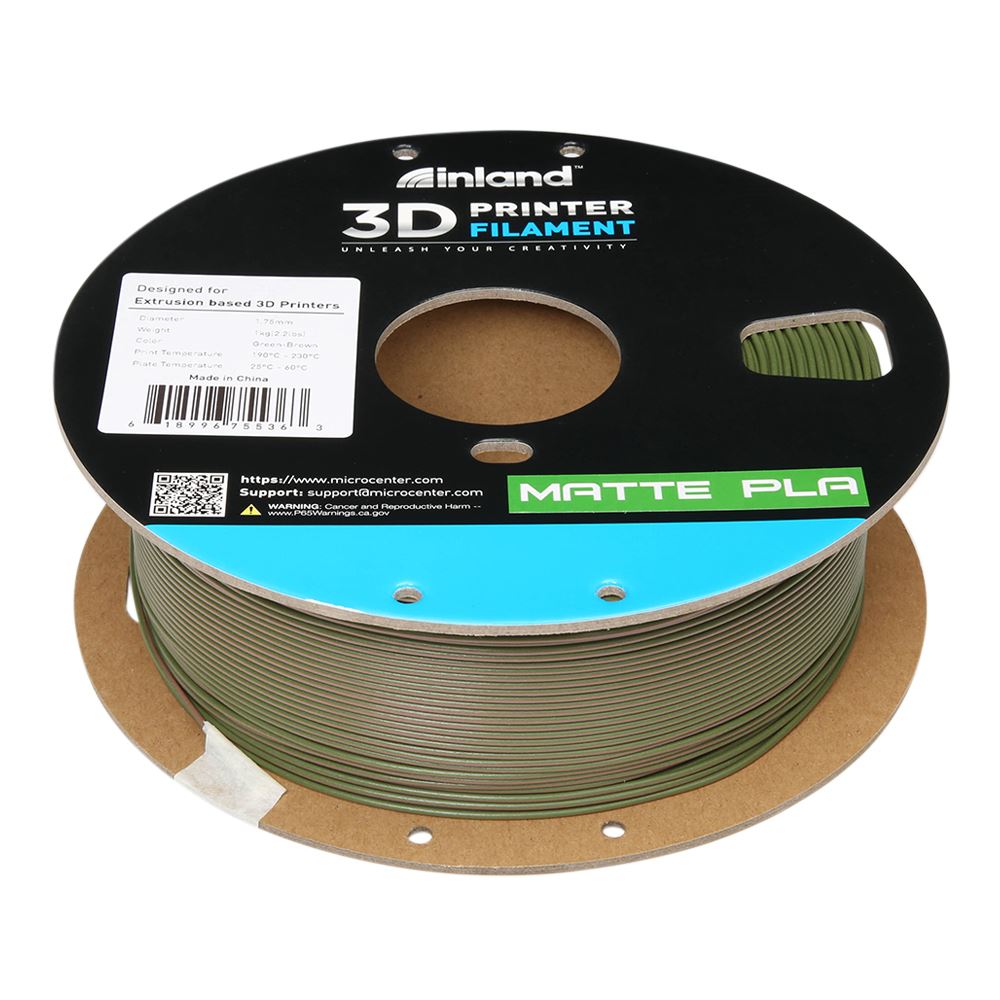 Inland 1.75mm PLA Dual Color Co-Extrusion 3D Printer Filament 1kg (2.2 ...