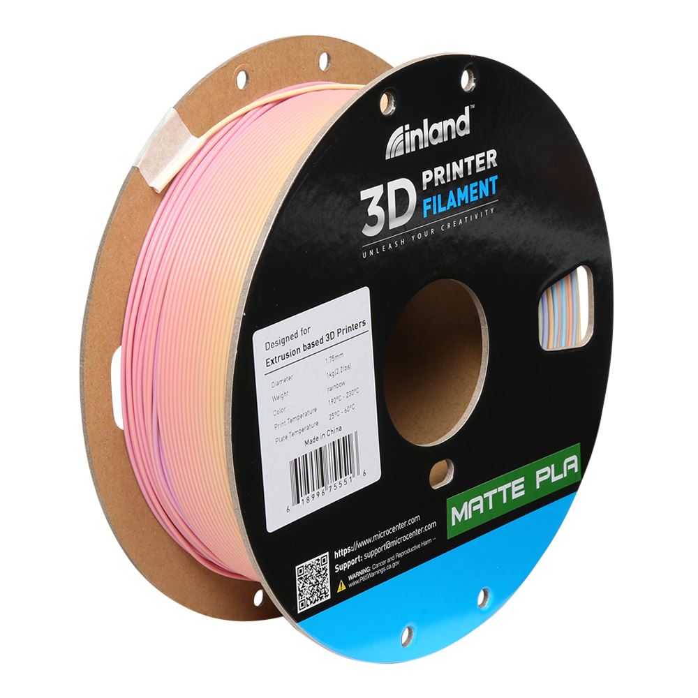 Inland 1.75mm PLA 3D Printer Filament 1kg (2.2 lbs) Cardboard Spool ...