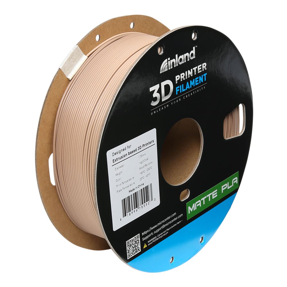 Inland 1.75mm Wood Rainbow PLA 3D Printer Filament - 1kg Spool (2.2 lbs ...