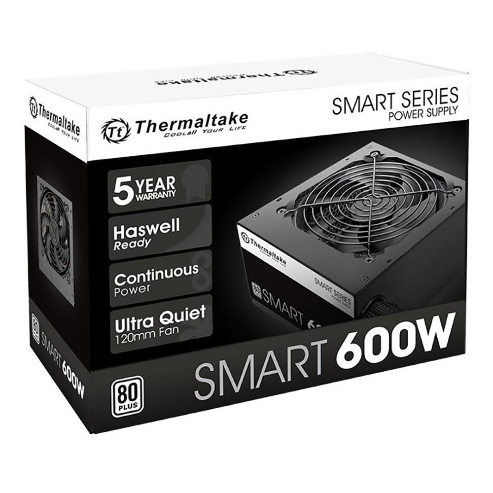 Thermaltake Smart Series 600 Watt 80 Plus ATX Non-Modular Power Supply ...