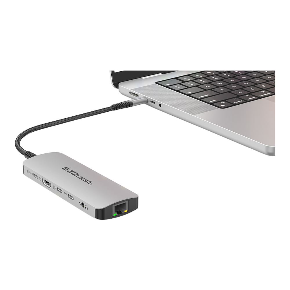 EZQuest Inc. USB-C Multimedia 10-in-1 Gen 2 Hub HDMI 4K - Micro Center