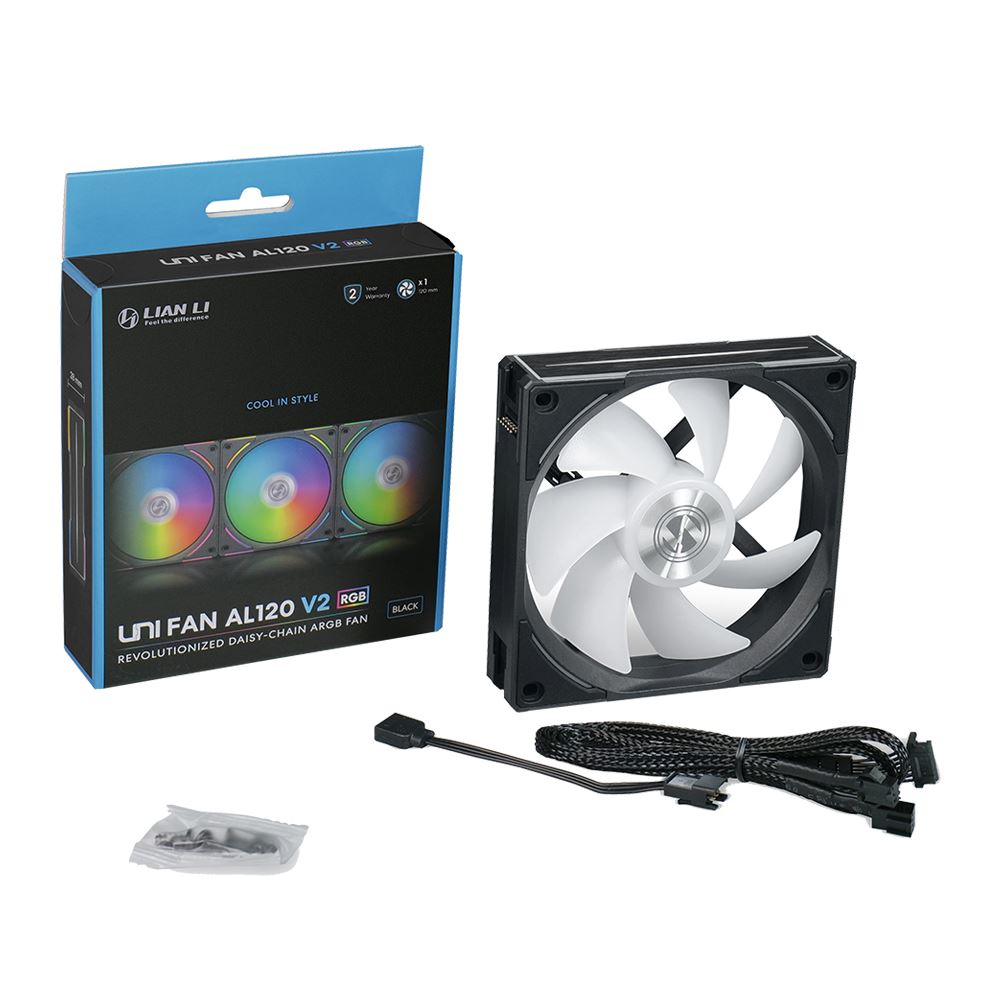 Lian Li AL120 V2 Fluid Dynamic Bearing 120mm Case Fan - Black - Micro ...