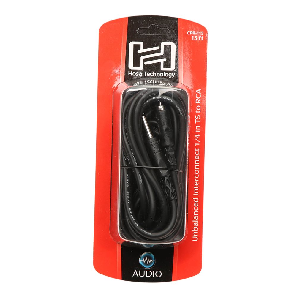 Hosa Technology 1/4" Male to RCA Male Audio Interconnect Cable - 15 ft ...