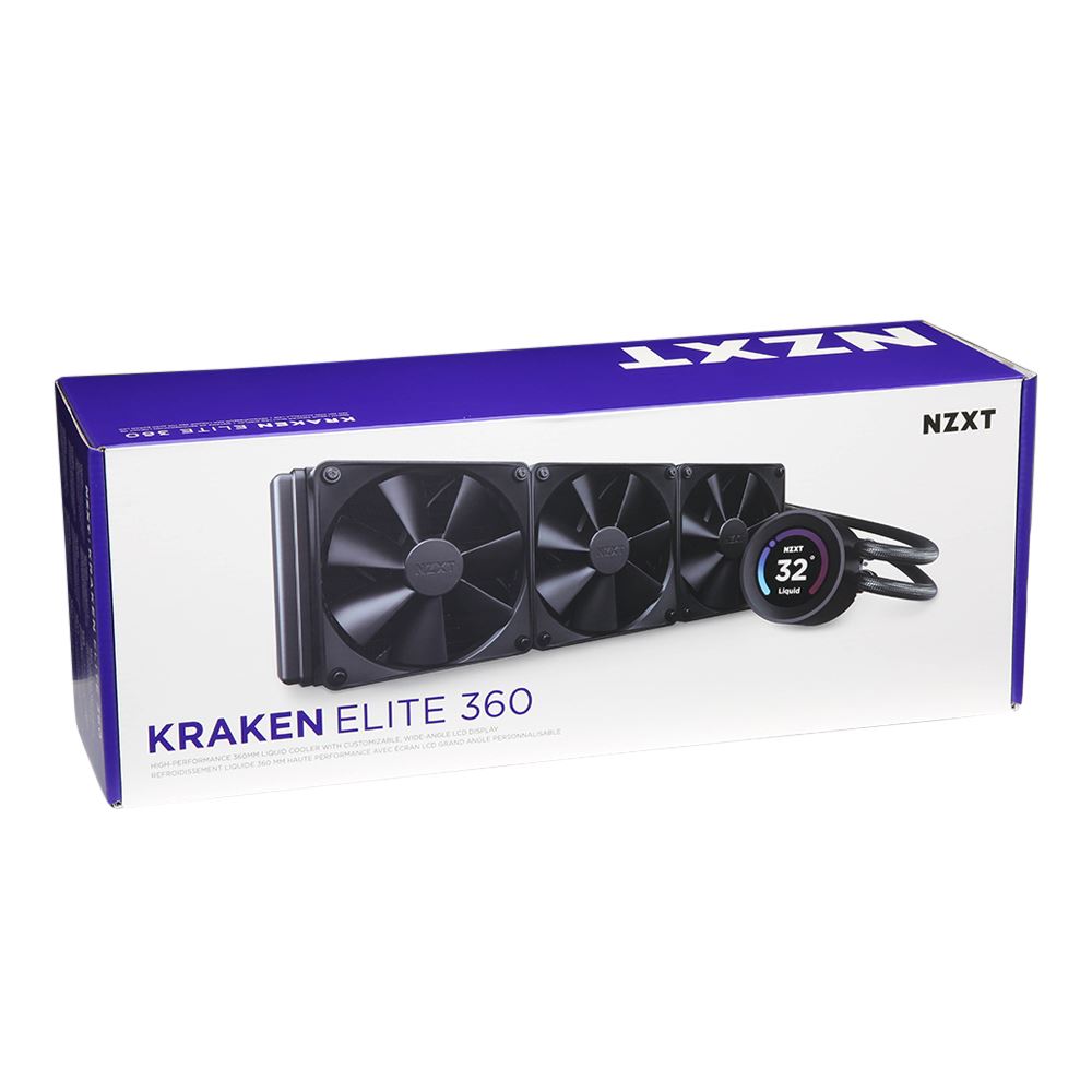 NZXT Kraken 360 Elite 360mm All in One Liquid CPU Cooling Kit - Black ...