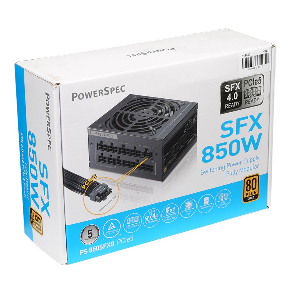 PowerSpec PS 850SFXG 850 Watt 80 Plus Gold SFX Fully Modular Power ...