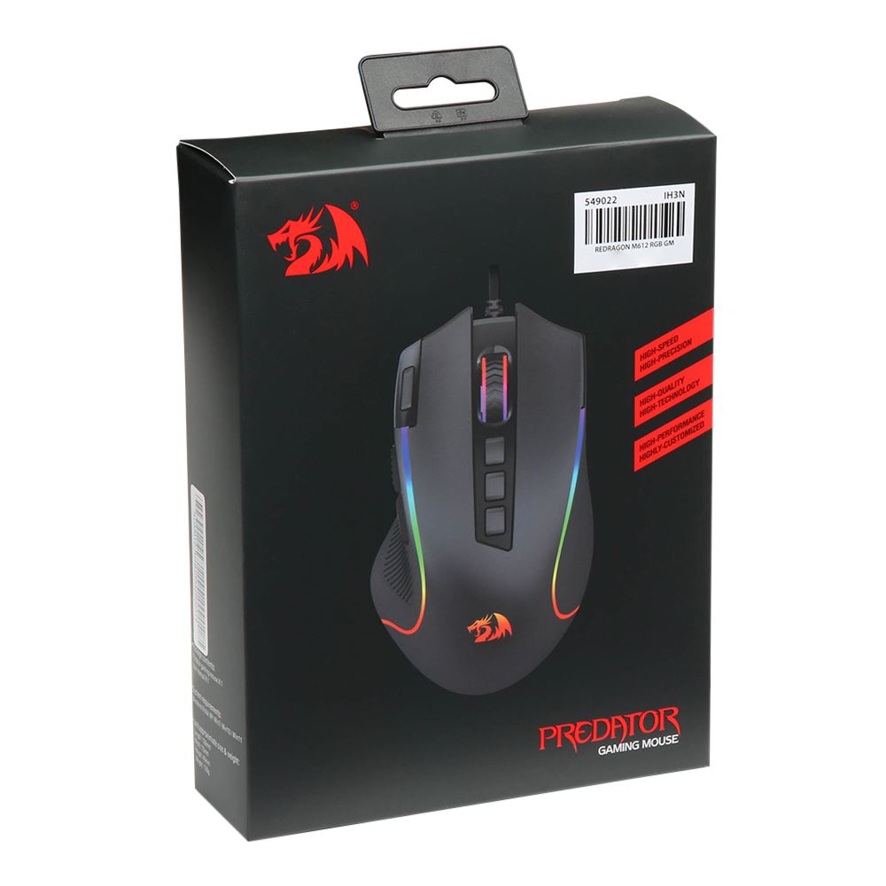 Redragon M612 Predator RGB Wired Optical Gaming Mouse - Micro Center