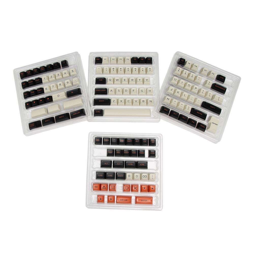 Inland Spherical PBT Keycap Set - Black & White - Micro Center