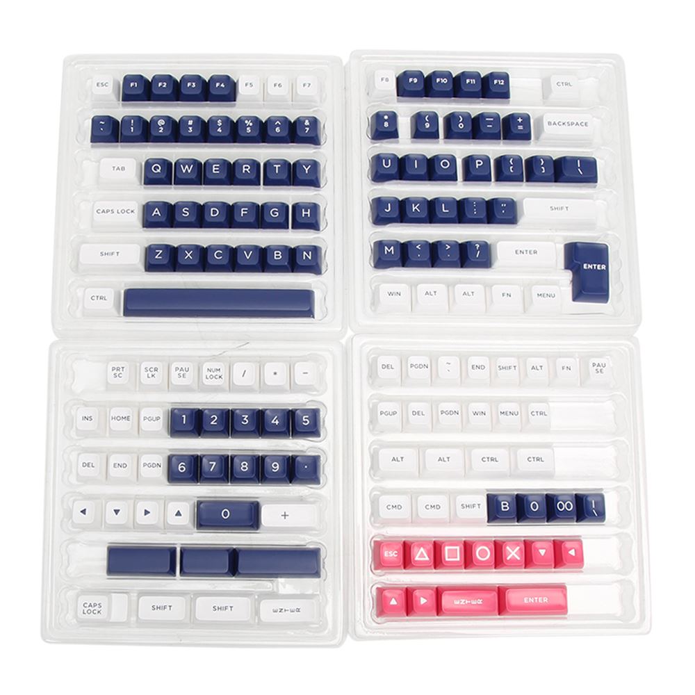 Inland Spherical PBT KeyCaps - Blue & White - Micro Center