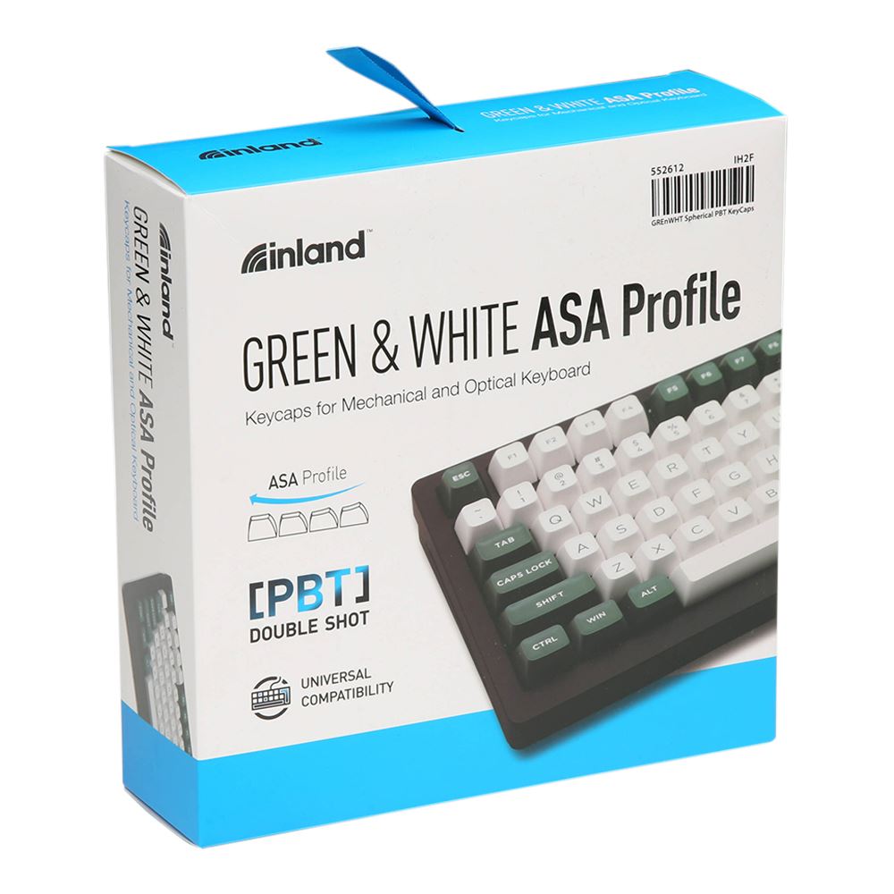 Inland Spherical PBT KeyCaps Green & White - Micro Center