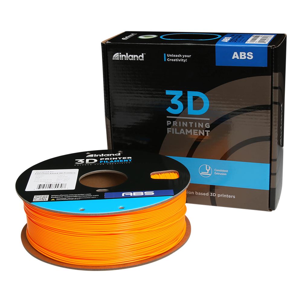 Inland 1.75mm ABS 3D Printer Filament 1kg (2.2 lbs) Spool - UV Luminous ...