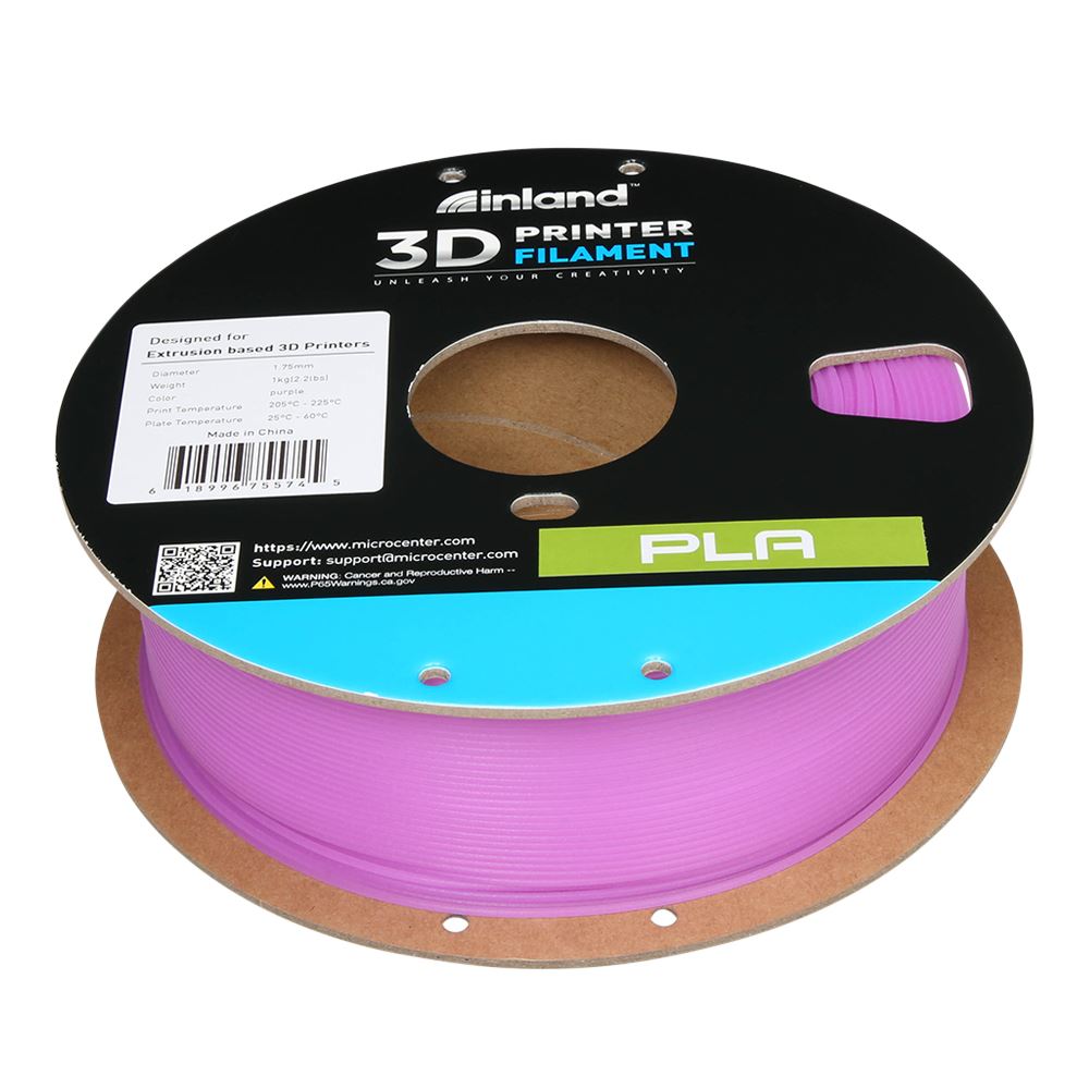 Inland 1.75mm Glow in Dark Fluorescent PLA Filament 1kg Spool (2.2lbs ...